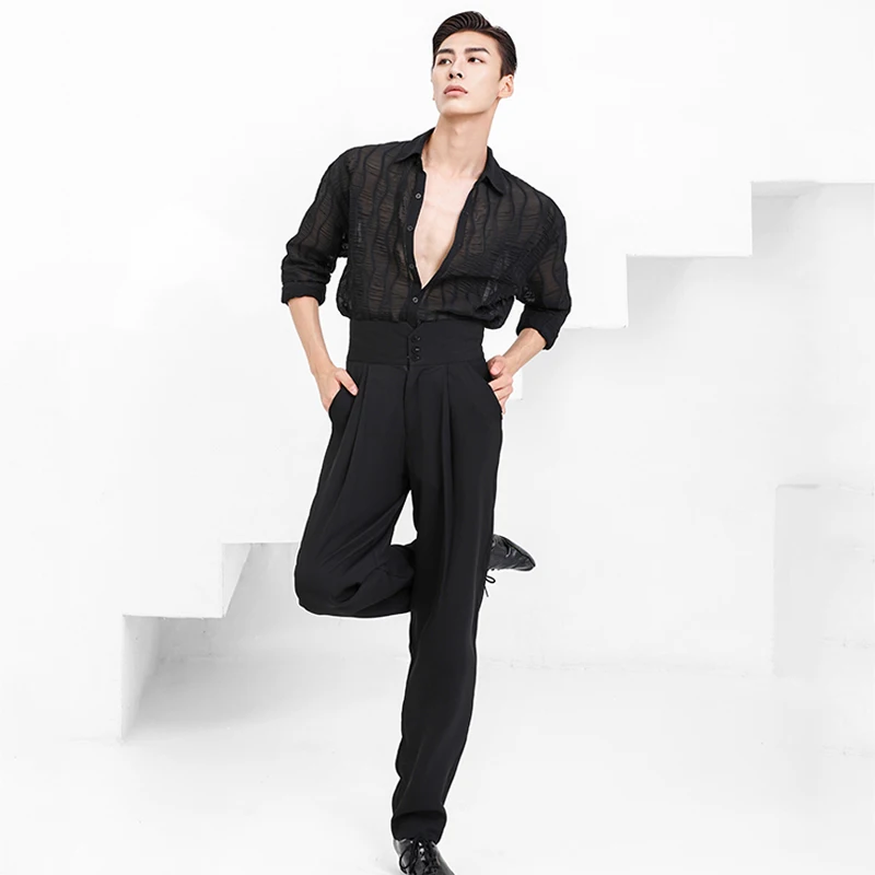 Male-Latin-Dance-Shirts-Latin-Modern-Ballroom-Performance-Trousers ...