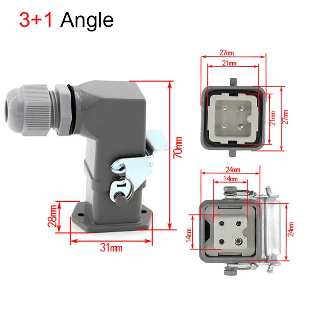 1PCS Heavy duty connector 4core (3+1) 5core (4 +1) 6core (5+1) 8core (7 ...