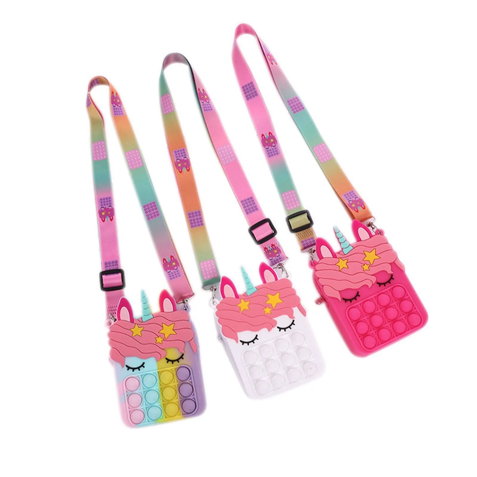 Hot Pink Unicorn Pop It Fidget Purse Pretend Play Toys & Games etna.com.pe