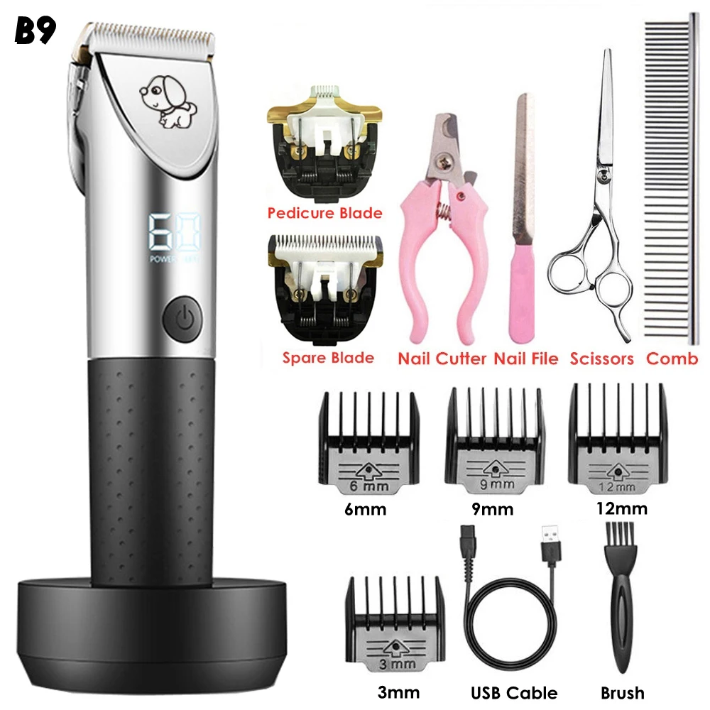 Electrical-Pet-Clipper-Professional-Grooming-Kit-Rechargeable-Pet-Cat ...