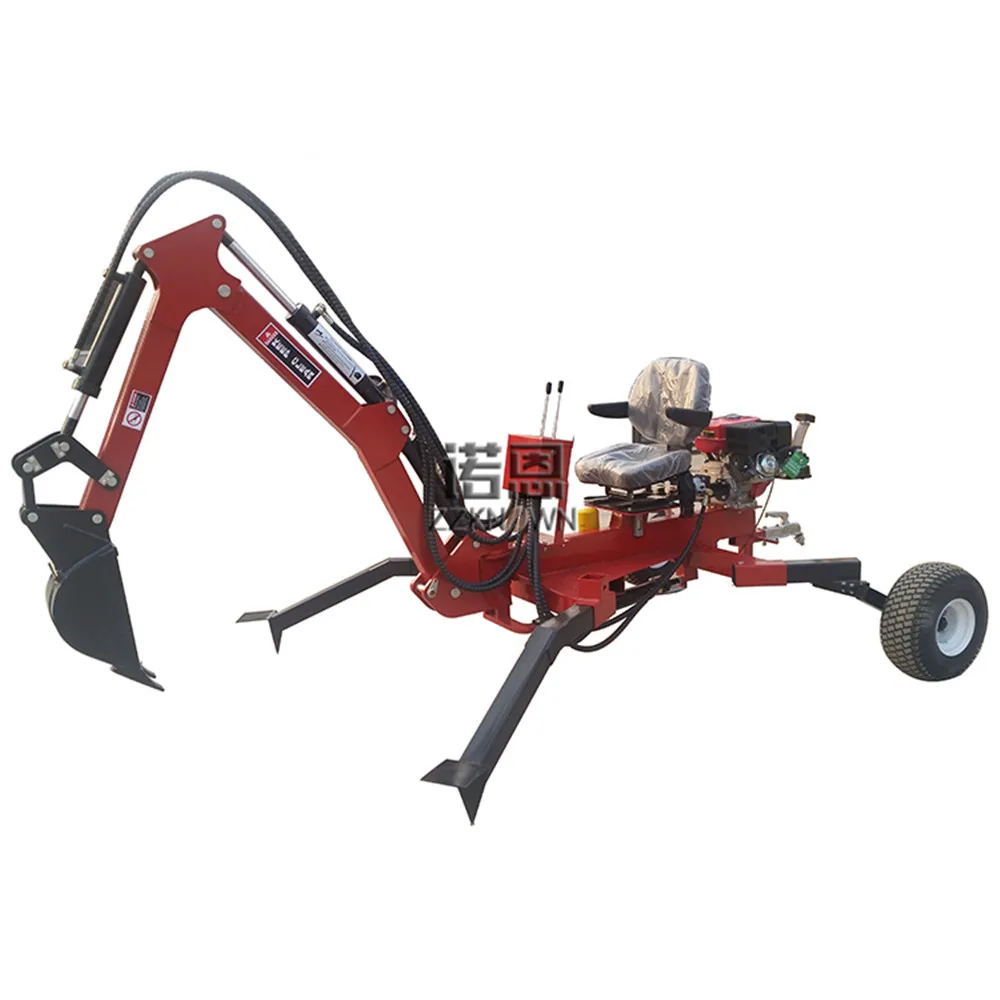Portable-Digger-Backhoe-Trailed-Excavator-Tractor-Mini-Loader-Power-9HP ...