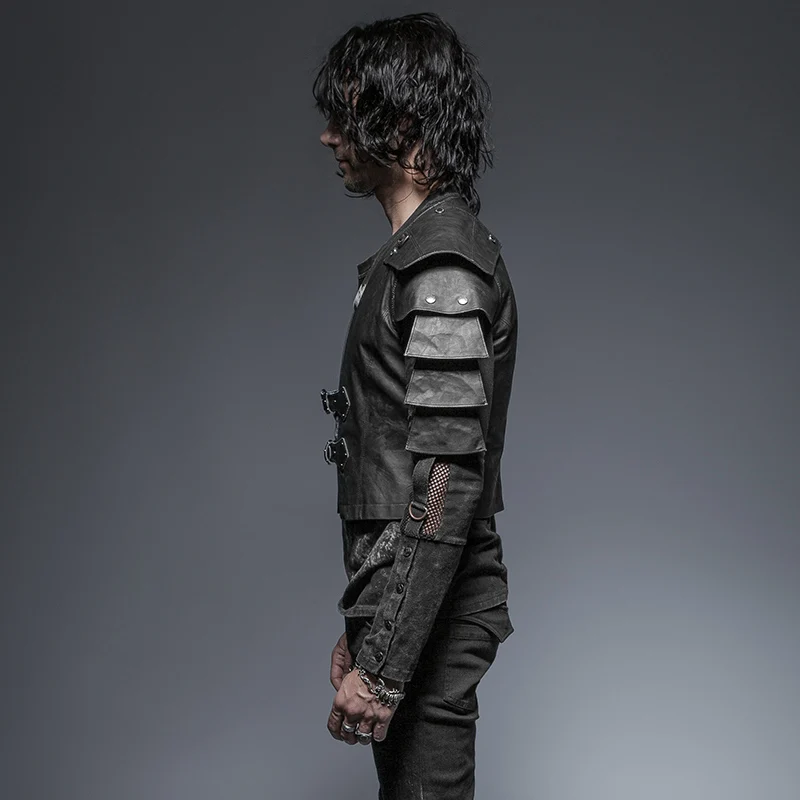 PUNK RAVE Steampunk Rock Cool Jacket Armor Warrior Men's Short Jacket ...