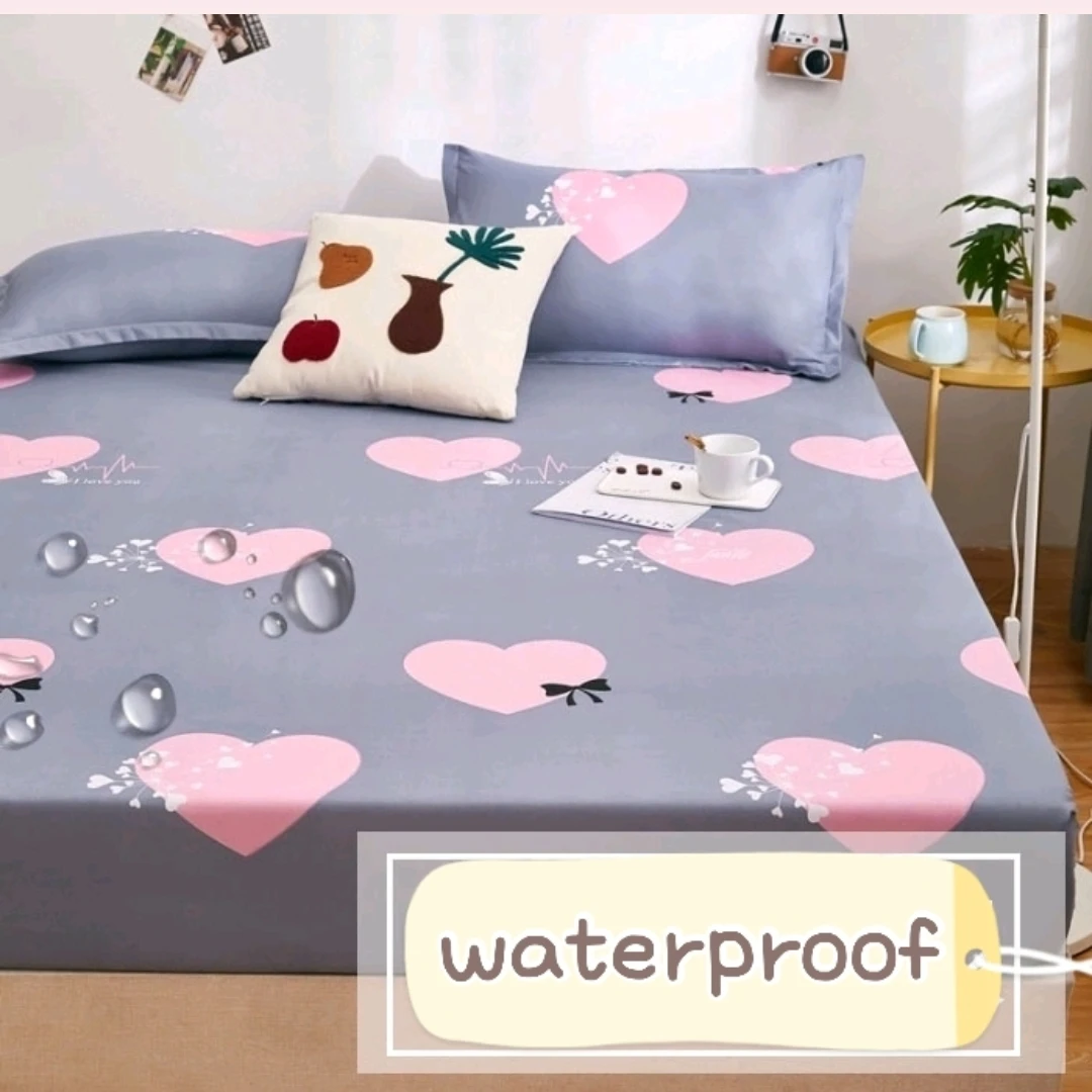 100% Waterproof Printed Cartoon Bed Fitted Sheet Mattress Covers Four ...