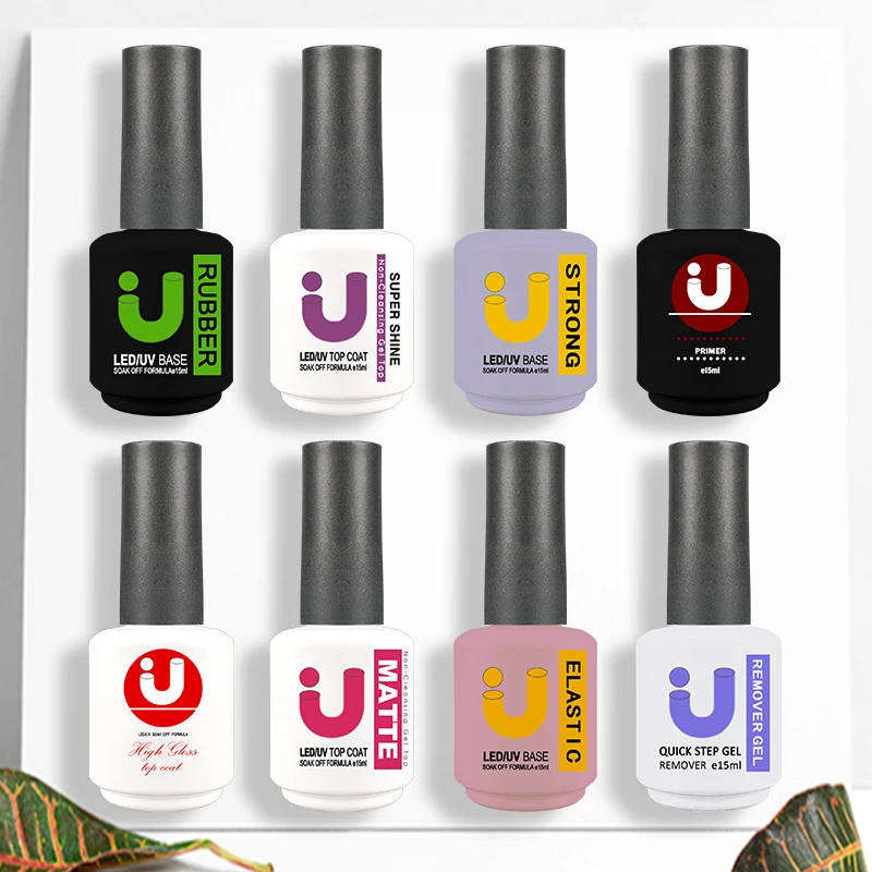 Rubber Base And Top Coat Gel Nail Polish Uv 15ml Semi Permanent Base ...