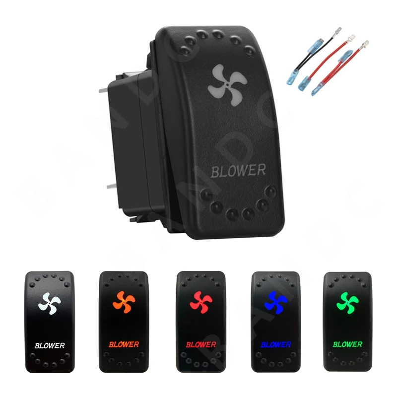 BLOWER Blue Led Rocker Switch 5P ON OFF SPST Toggle Switch with Jumper ...