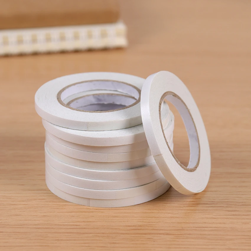 강력한 양면 접착 테이프 고품질 흰색 양면 접착 Diy 학교 문구 5mm X 12m 신제품 사무실 접착제 및 테이프