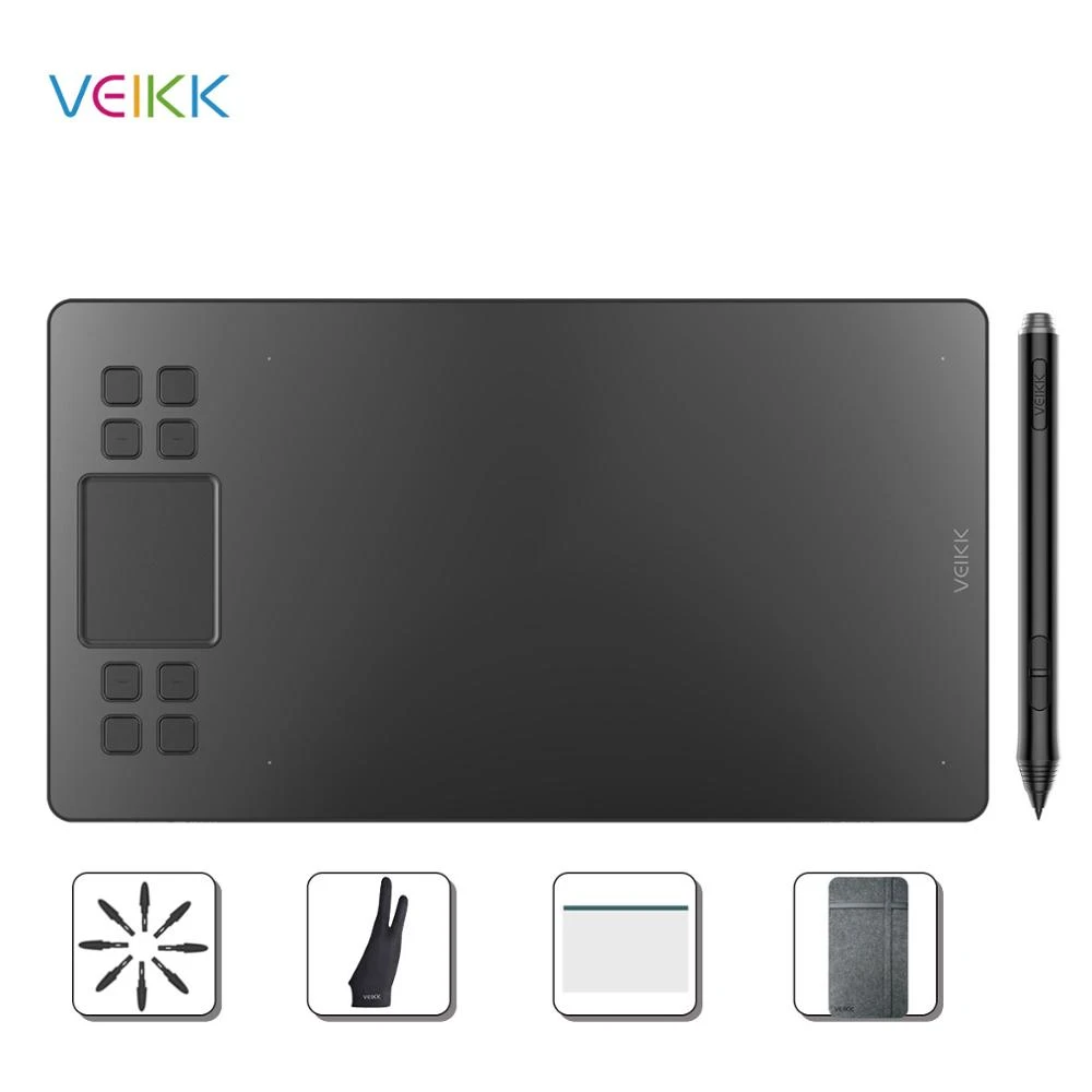 Veikk A50 10x6 Inch Graphics Drawing Tablet With 8192 Levels Battery ...
