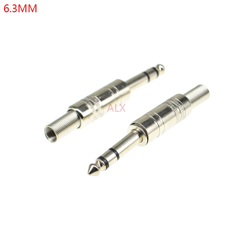 2pcs-6-3mm-6-35MM-3-Pole-Stereo-Metal-Plug-Connector-6-3-Plug-Jack ...