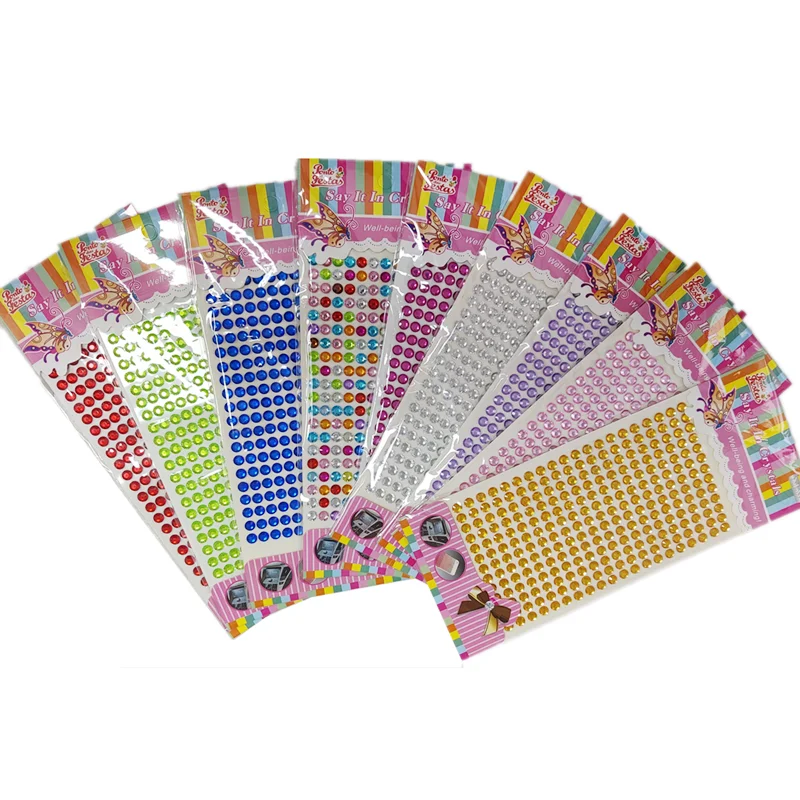 260 Children's DIY Handmade Diamond Stickers Rhinestone Round Diamonds ...