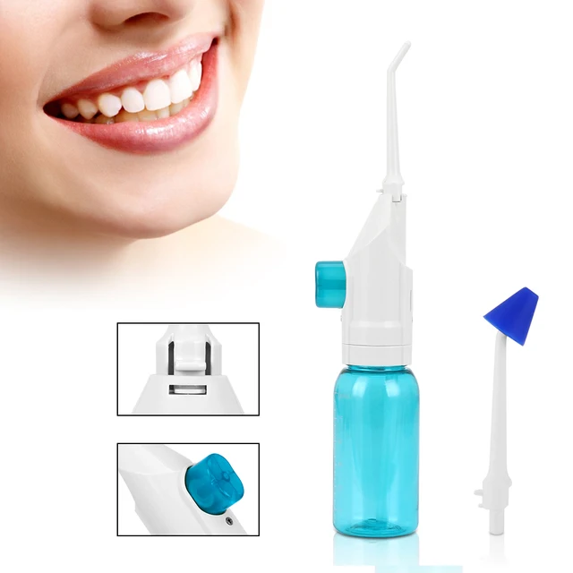 80ml Portable Handheld Oral Irrigator Manual Travel Water Jet Toothbrush Flosser Tooth Pick ...
