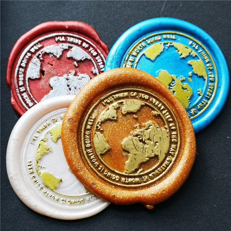 The world travel map stamp head of Retro Wood Stamp Sealing Wax Seal ...