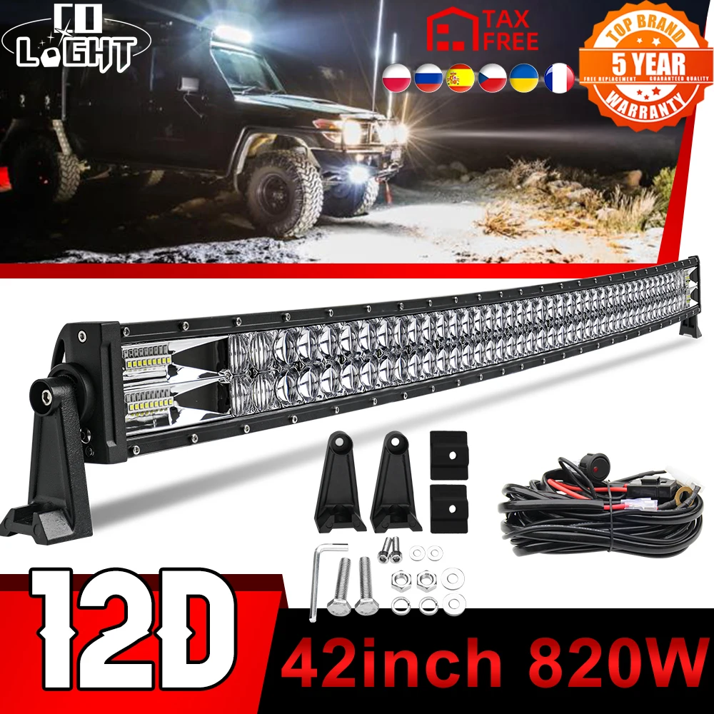 Co Light 22 32 42 52"inch Curved Suv Led Light Bar Offroad 12v 24v 2 ...