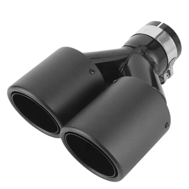 Universal Exhaust Pipe Dual Outlet Muffler Tip Y-Shape Tail Throat ...