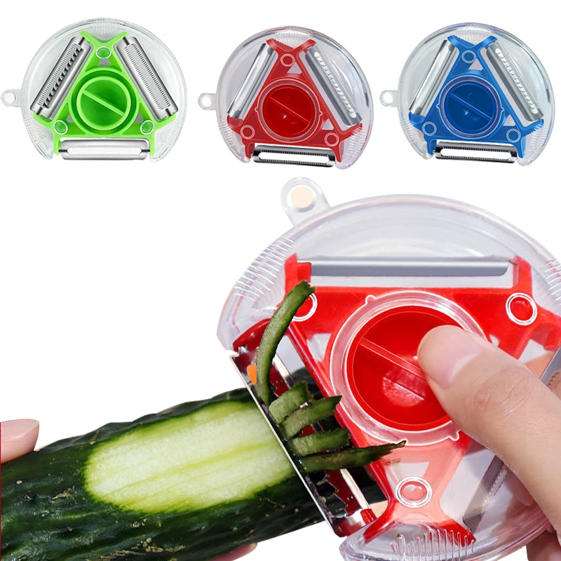 Econome,Éplucheur de légumes trio magique en acier inoxydable,outil de ...