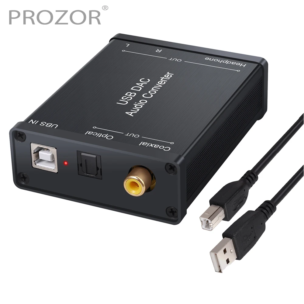 Prozor USB DAC Audio Converter with 3.5mm Headphone Audio 3.5mm ...
