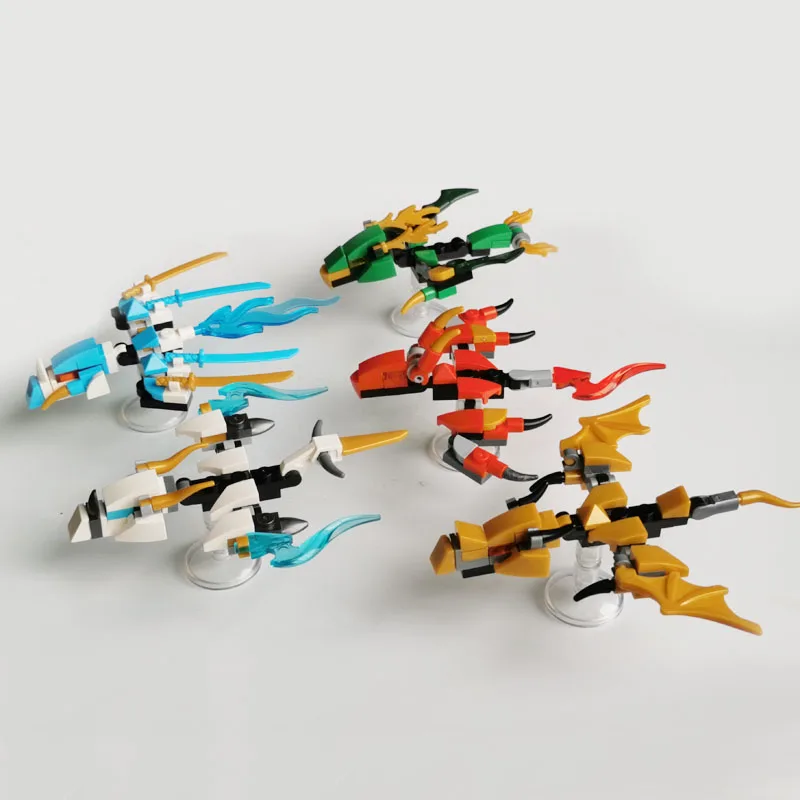 New-Mini-Flying-dragon-white-Red-black-Building-Blocks-figure-Bricks ...