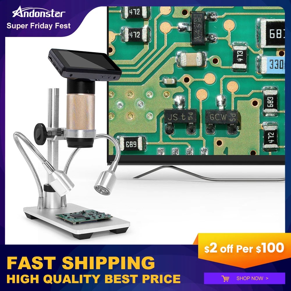Andonstar ADSM201 1080P HDMI Digital Soldering Microscope Long Lens ...