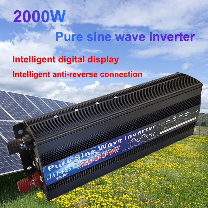 Inversor de onda sinusoidal pura, 1000W, 1600W, 2000W, cc 12V/24V, CA 110V, 220V, 50Hz, 60Hz ...
