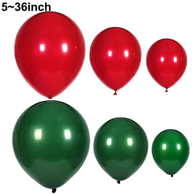 5-36-inch-Christmas-Decoration-Balloons-Red-and-Green-Latex-Ballon-For ...