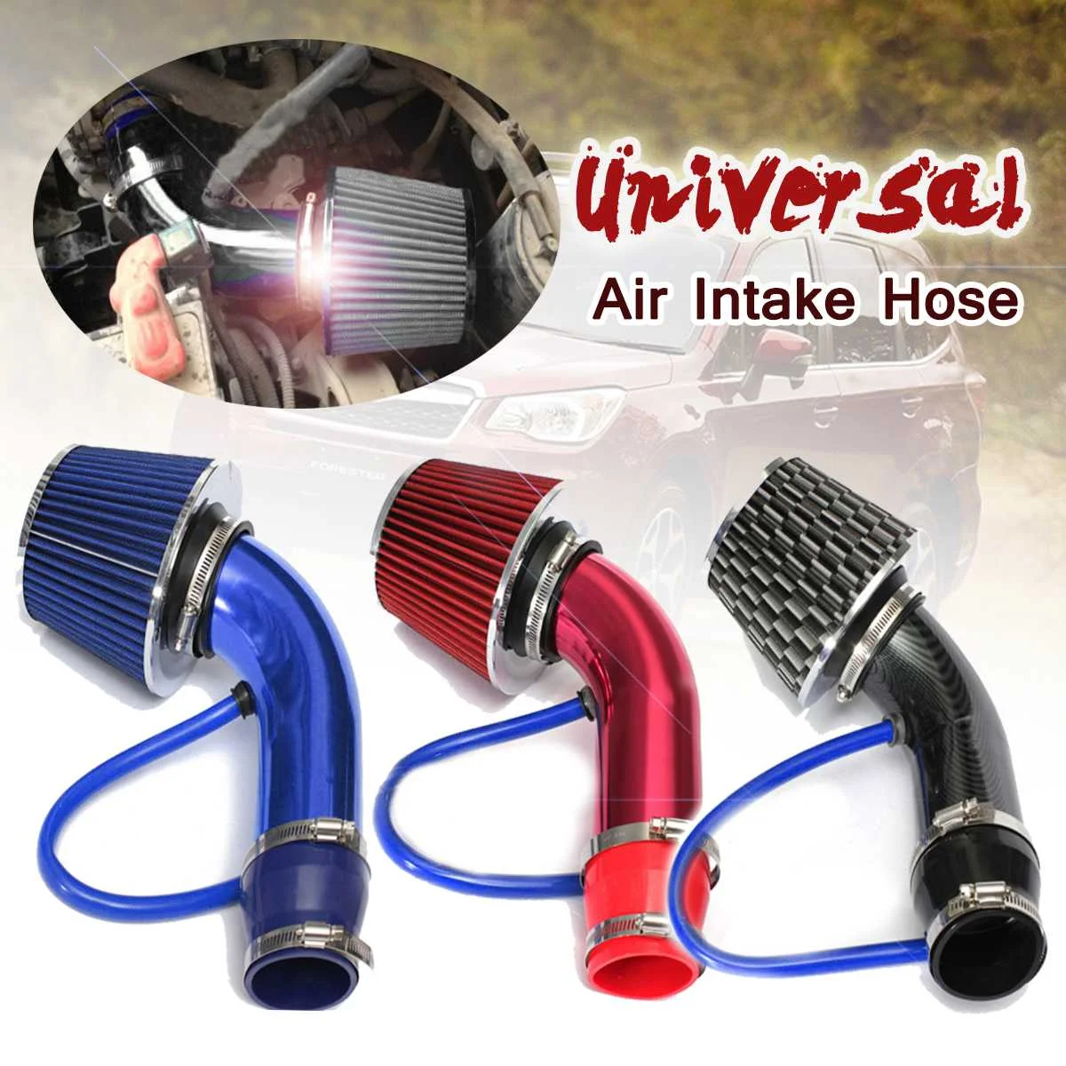 3" 76mm Universal Automobile Car Racing Cold Air Intake System Turbo ...