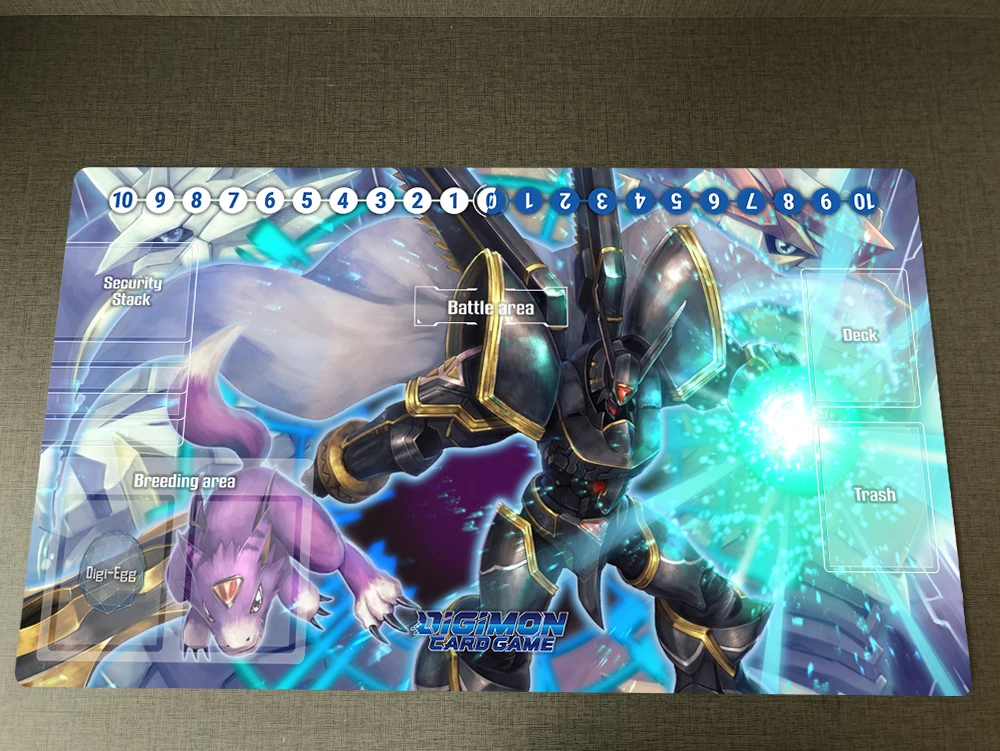 Anime DTCG Playmat Digimon Alphamon & Dorumon juego de cartas de ...