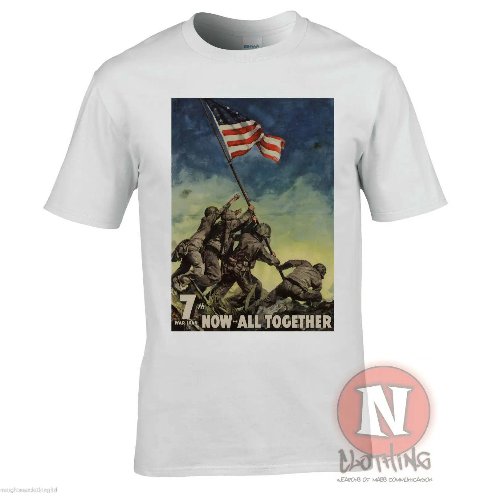 World War 2 US propaganda Iwo Jima flag T Shirt Men Women military ...