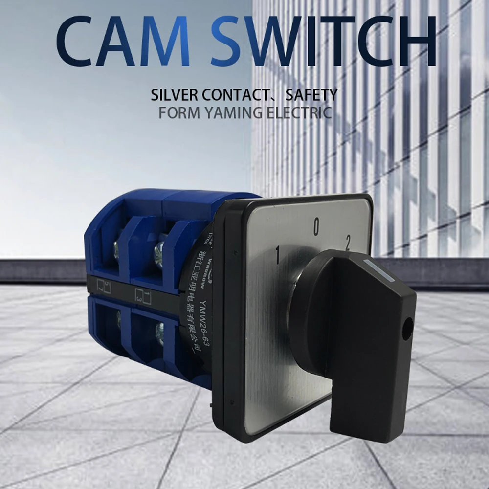 Rotary switch 63A 2 Phase 8 screw terminal 3 position Universal ...