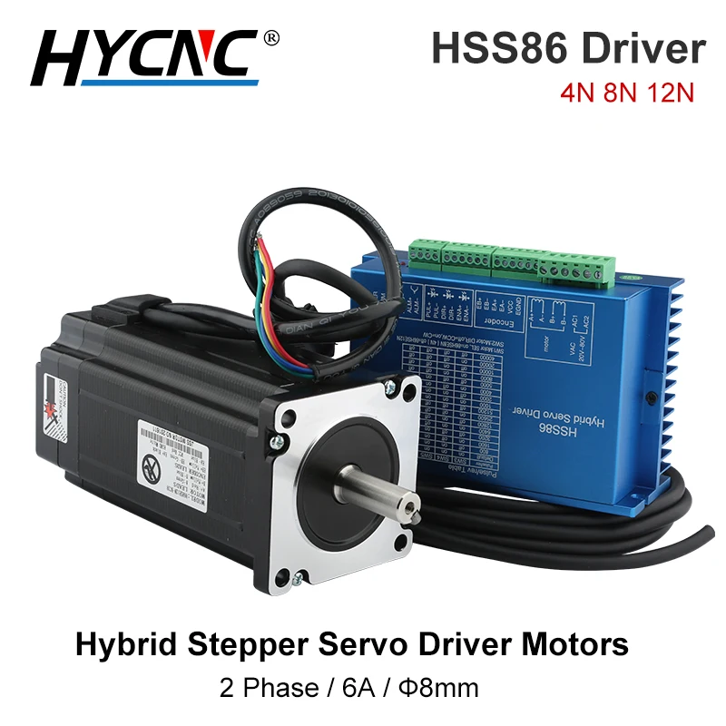Nema 34 Closed-loop Stepper Motor 12n 8n 4n 6a+hybird Encoder, 2-phase Hss86 Hybrid Servo Drive ...