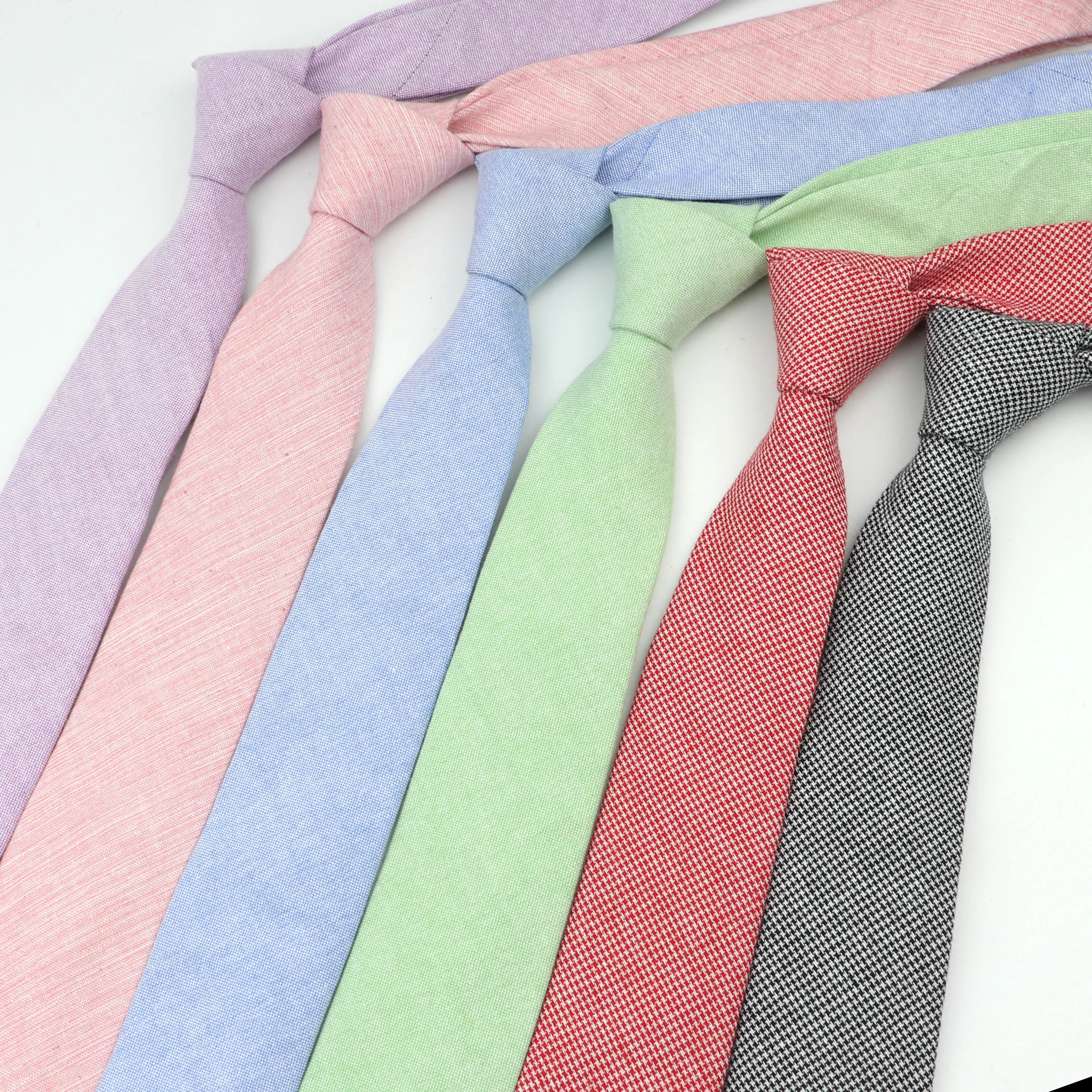 45 Color 100%Cotton Solid Colorful Necktie Skinny Pink Blue Purple ...