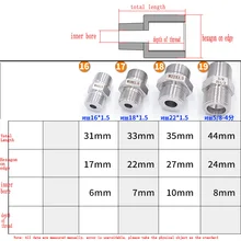 ブッシングコネクタとステンレス鋼継手,1/4 "1/2" 3/4 "bspめねじ,m10 m16 m18 m20 m22メートル法,304