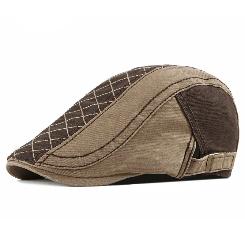 2021-Spring-Summer-Patchwork-Newsboy-Caps-Men-Cotton-Flat-Peaked-Cap ...