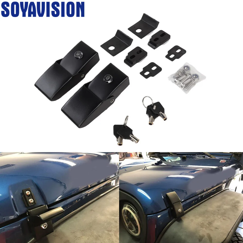 High Quality Lock Hood Set With Key For Jeep Wrangler Jk Jl 2007-2018 ...