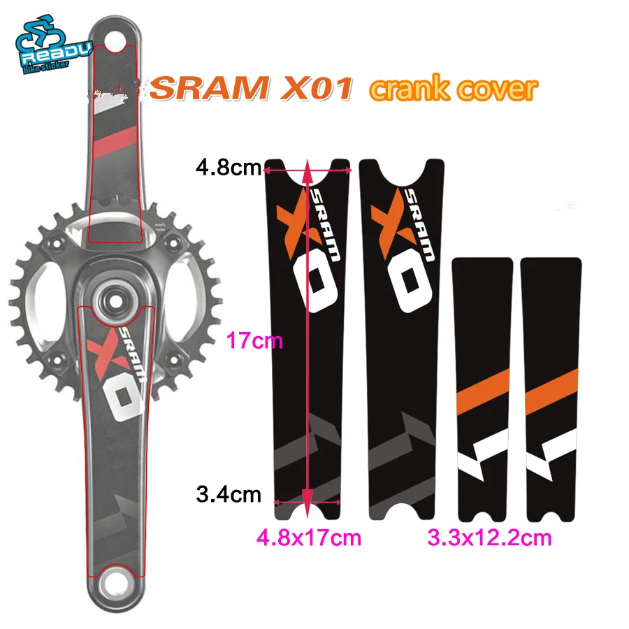 1-pair-SRAM-X0-XO-crank-sticker-mountain-MTB-bicycle-decal-road-bike ...