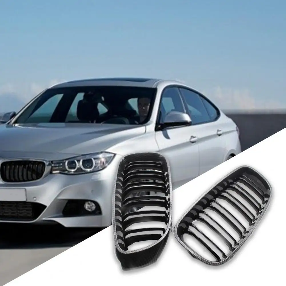 자동차 카본 그레인 글로스 블랙 프론트 그릴 51137294803/51137294804, BMW 3 시리즈 GT F34 GT ...
