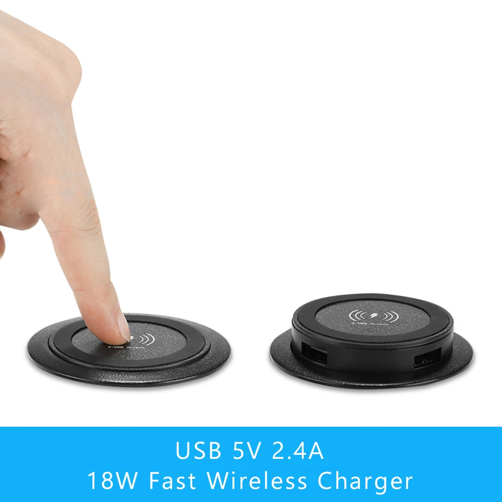 18w Qi Wireless Charger Furniture Desktop Embedded Fast Wireless ...
