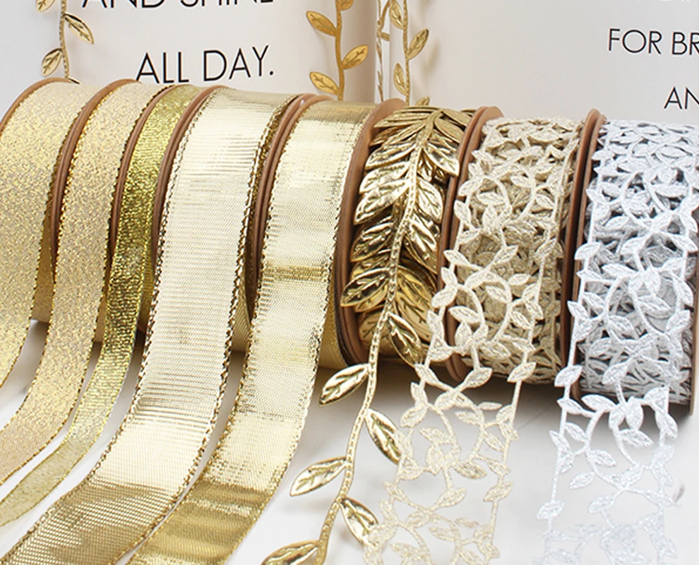 10-Yards-Roll-22mm-25mm-28mm-30mm-Golden-Ribbon-Cake-Shop-Baking-Ribbon ...