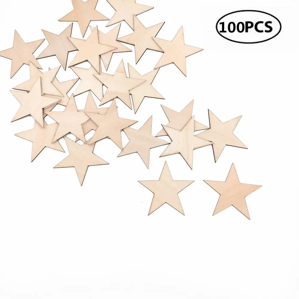 100pcs-20mm-0-78inch-Wood-Star-Natural-Unfinished-Wooden-Star-Cutout ...