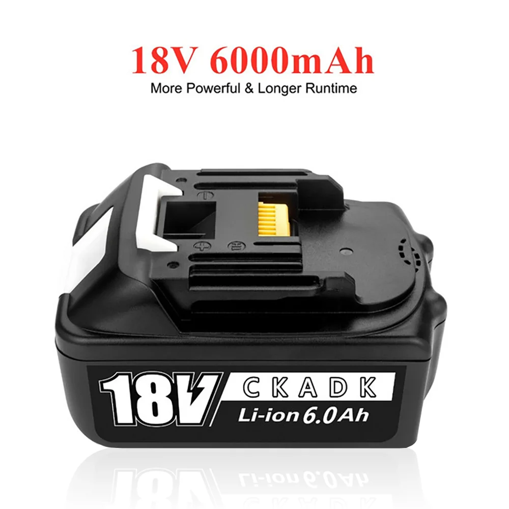 Batería recargable Bl1860 con cargador, batería de iones de litio de 6000mAh para Makita de 18V ...
