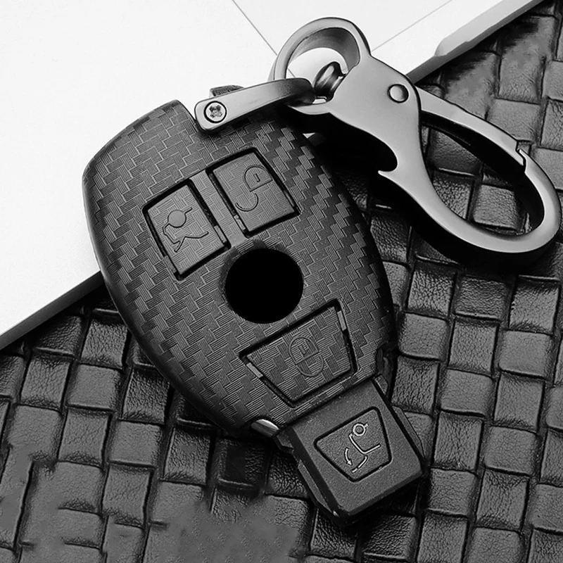 Carbon fiber Plastic Car Key Case Cover For Mercedes Benz A B C E G ...