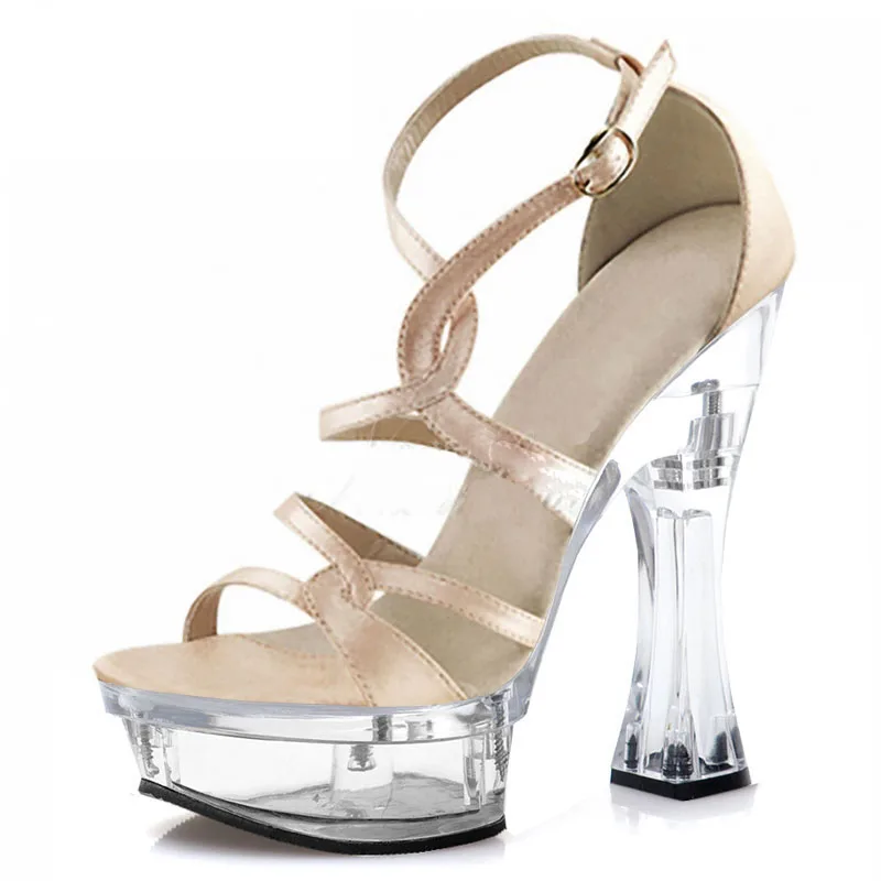 Roman Hollow Spool Heels Nightclub Pole Dancing Shoes 14cm Super High ...