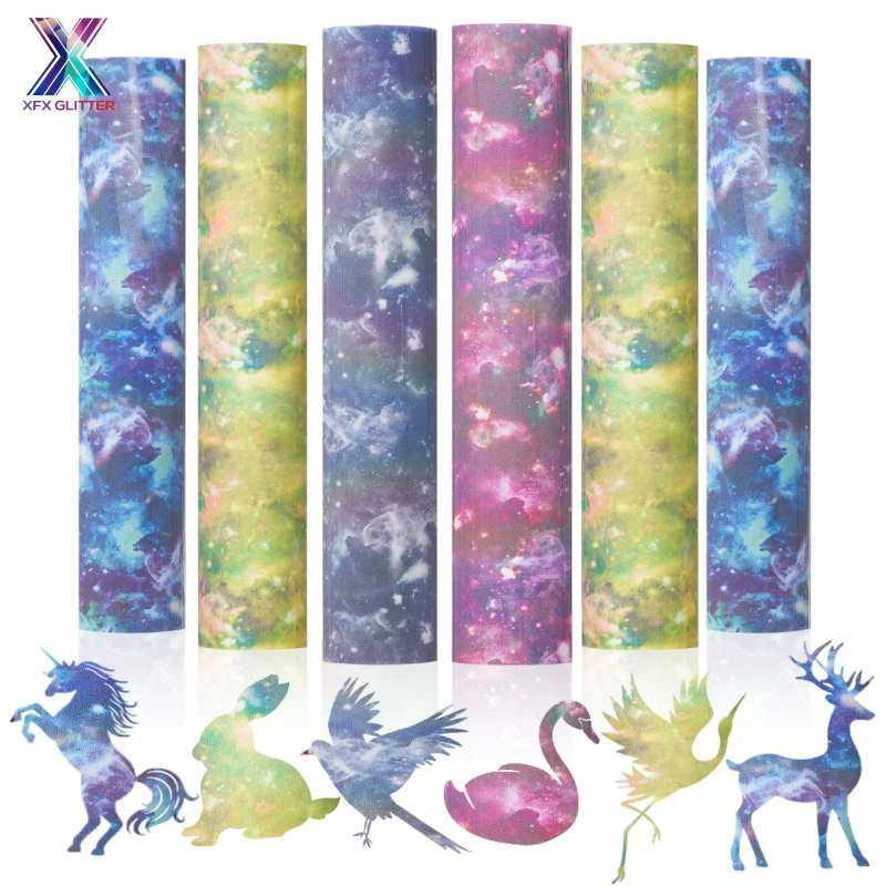 XFX HTV Free Shipping Changing Starry Sky Cricut 25*100cm Heat Transfer ...