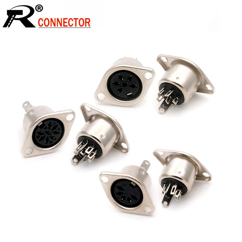 10pcs/lot 5 PIN DIN Panel Mount 5 Pole DIN Female Jack Socket Solder ...