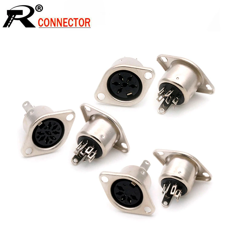 10pcs/lot 5 PIN DIN Panel Mount 5 Pole DIN Female Jack Socket Solder ...