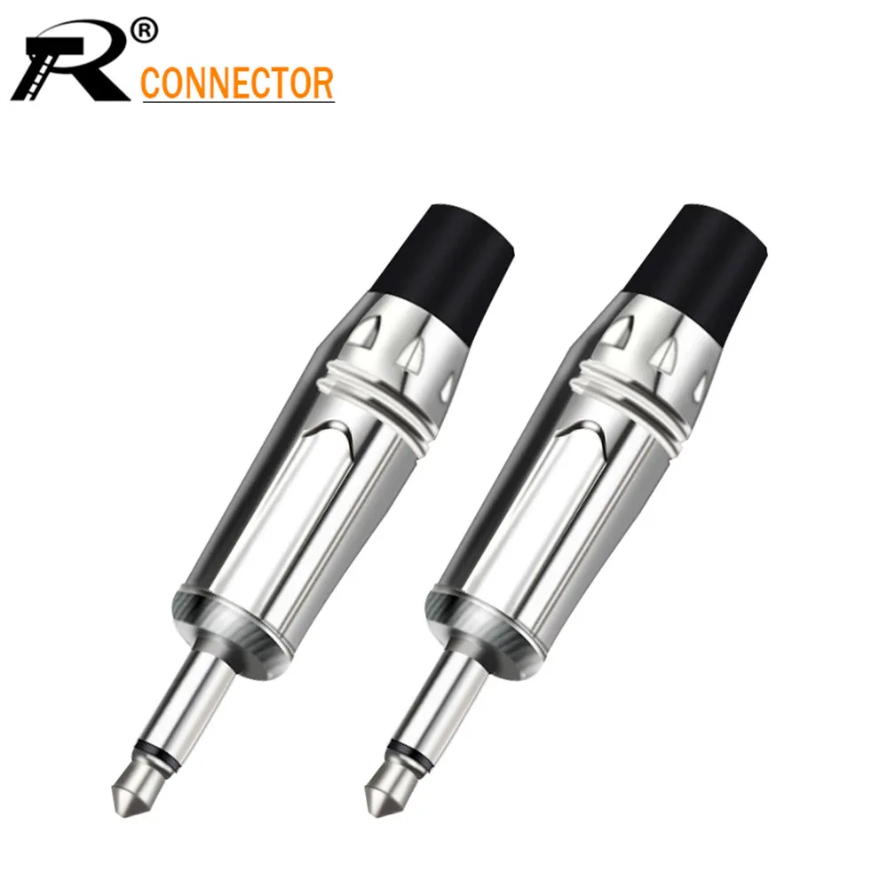 10pcs 3.5mm Mono Male Plug Nickle Plated 2 Pin Headset Earphone Jack ...