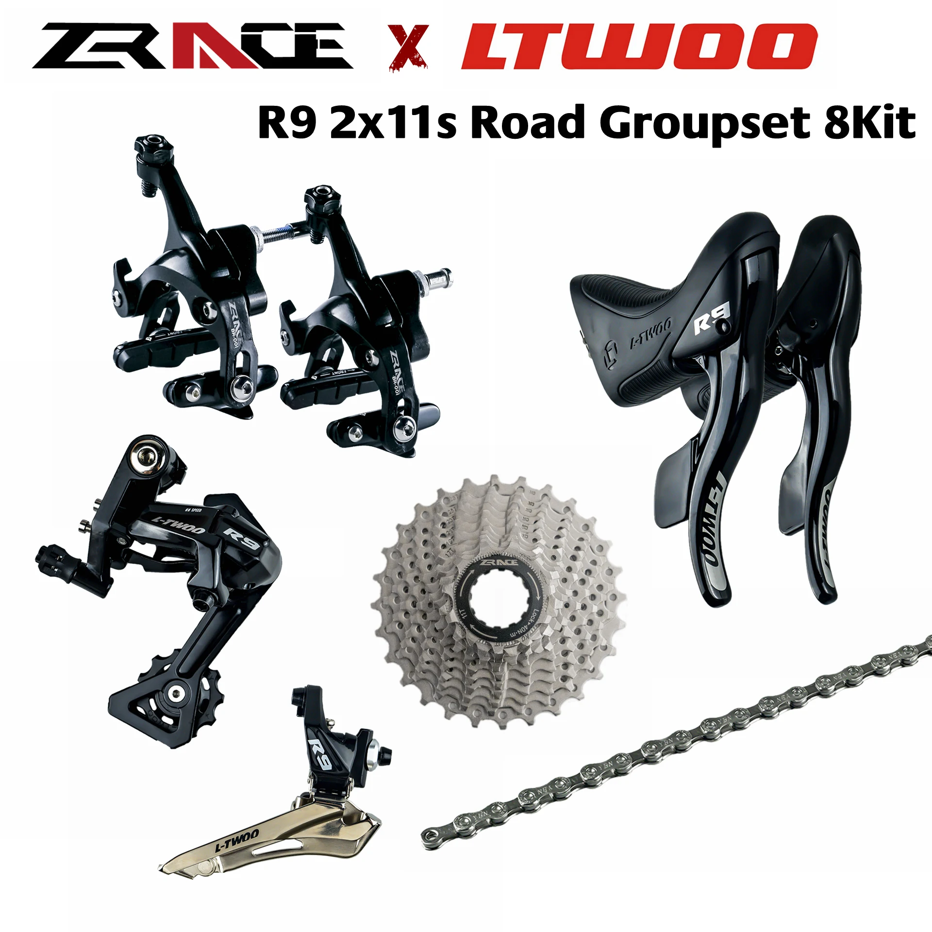 LTWOO R9 2x11 speed, 22s Road 8Kit, ZRACE Brake + Cassette + Chains ...