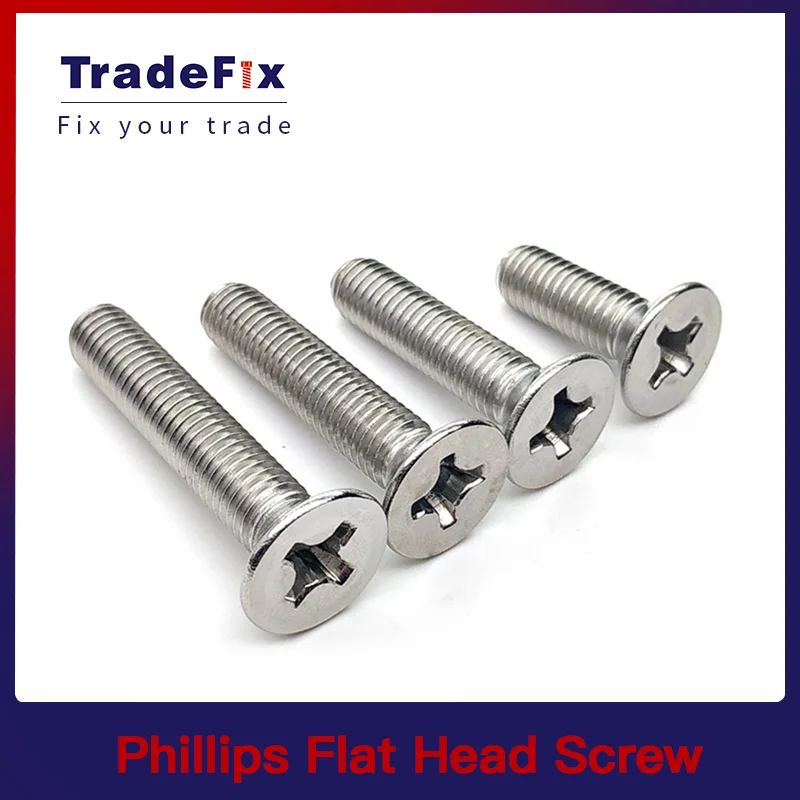 TradeFix Stainless Steel Phillips Flat Head Screw DIN Metric M3 M4 M5 ...