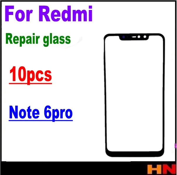 Piezas de reparación de lente de Cristal frontal de pantalla LCD para Redmi note 6pro note6pro ...