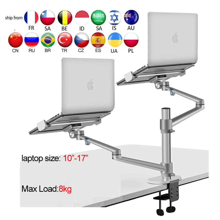 Arm Laptop Stand Desktop | Aluminum Laptop Stand | Dual Laptop Arm ...