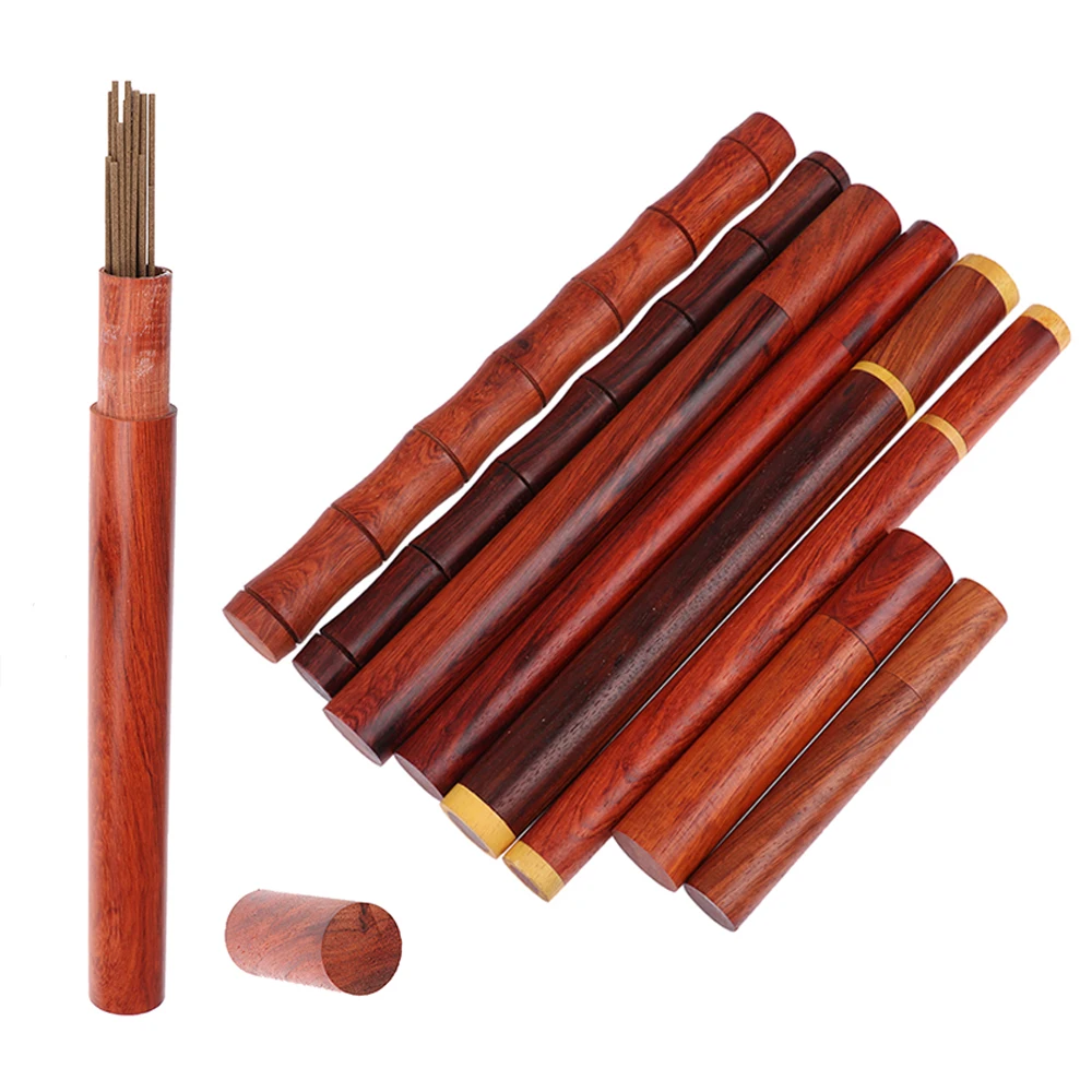1pc Vietnam Rosewood Incense Tube Wooden Storage Incense Box Incense ...