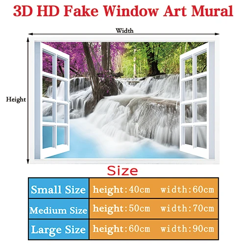 3D Simulation Fake Window Wallpaper Lake Landscape Mountain Clouds Wall ...